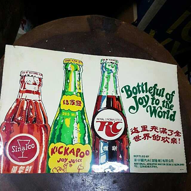 Vintage Soda Advertising sticker Sinalco Kickapoo RC cola - Bottleful ...