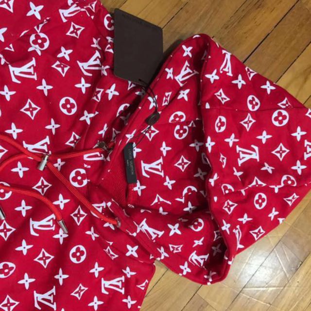 LV X Supreme hood, Men's Fashion, Tops & Sets, Hoodies on Carousell