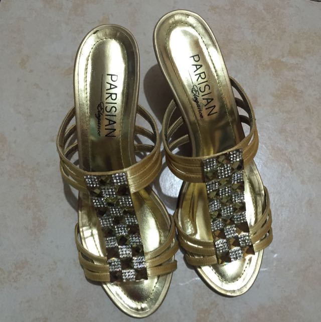 Parisian Gold Step In / Sandals, Women's Fashion, Footwear, Flats ...
