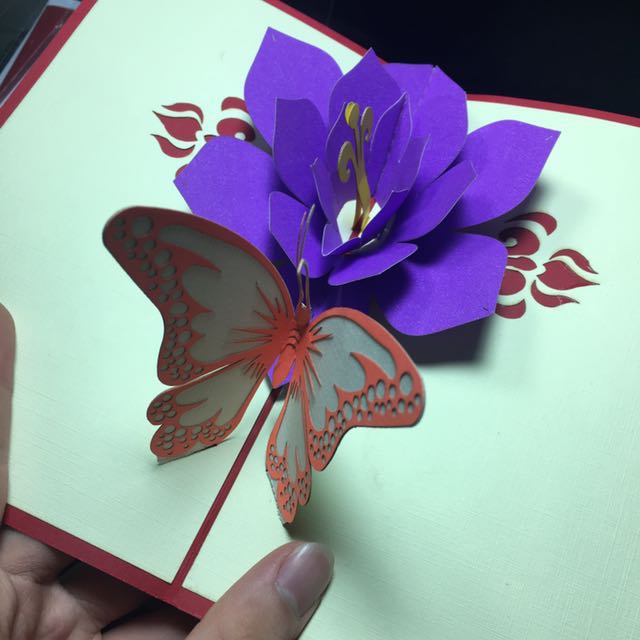 Pop-out Card (Flower Design 2), Hobbies & Toys, Stationery & Craft ...