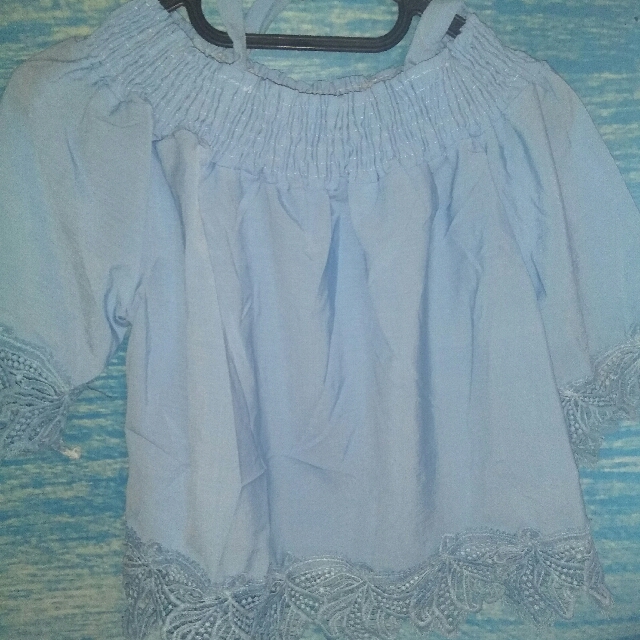 Sabrina Baby Blue, Fesyen Wanita, Pakaian Wanita di Carousell