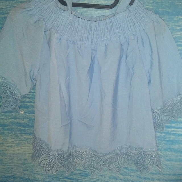 Sabrina Baby Blue, Fesyen Wanita, Pakaian Wanita di Carousell