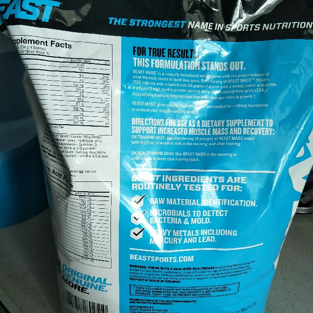 Beast Master Pro Weight Gainer (Vanilla), Health & Nutrition, Health ...