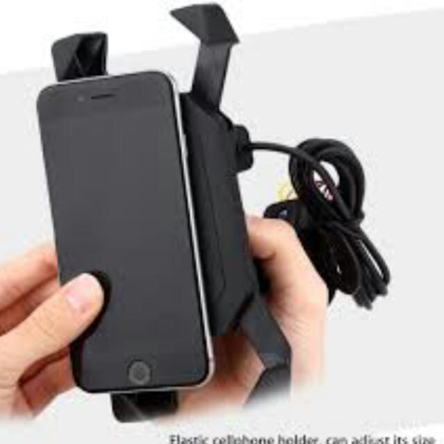 Cell Phone Holder With Charger For Mio Skydrive Fino Rouser Gixxer Fz ...