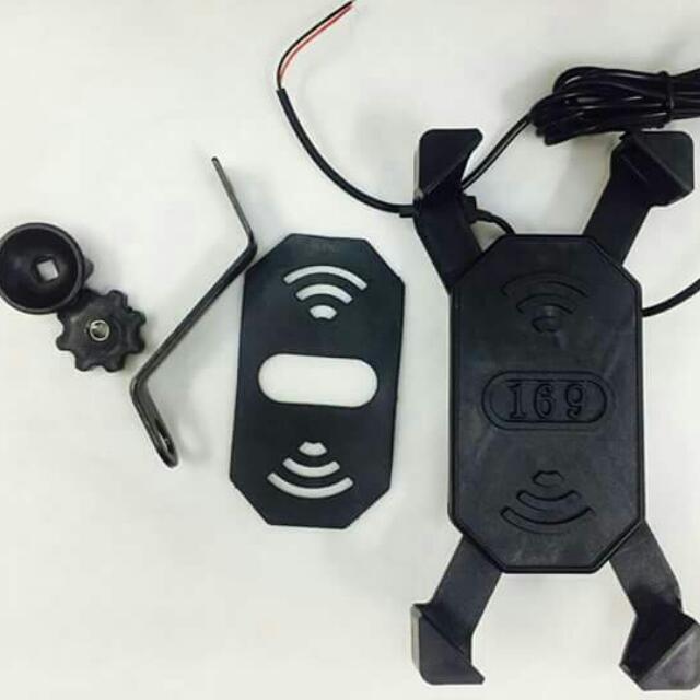 Cell Phone Holder With Charger For Mio Skydrive Fino Rouser Gixxer Fz ...