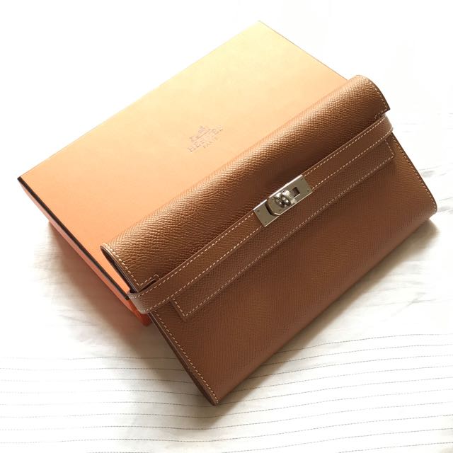 Hermes Kelly Long Wallet in Epsom Gold, Women's Fashion, Bags & Wallets ...