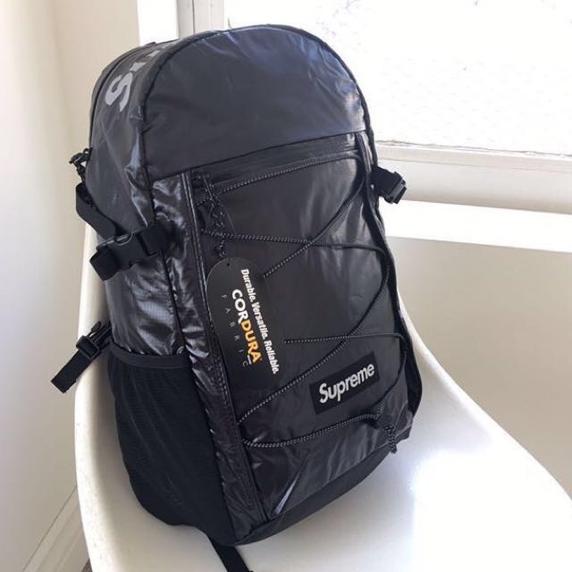 SUPREME FW 2017 Backpack Bag CORDURA Ripstop Nylon - BLACK, Men's ...