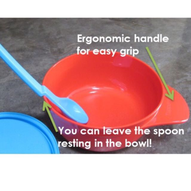 Tupperware grip bowl with spoon, Babies & Kids, Bathing & Changing ...