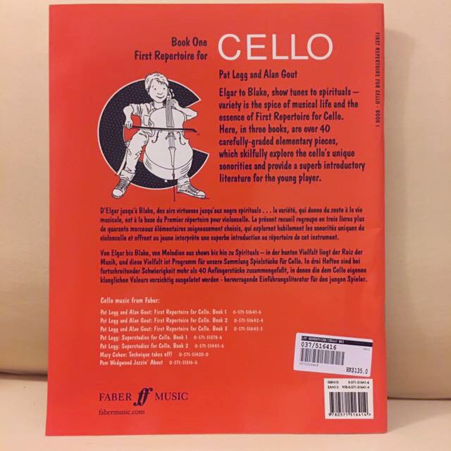 (全新) 大提琴書 First Repertoire for Cello with piano Book One - Pat Legg and ...
