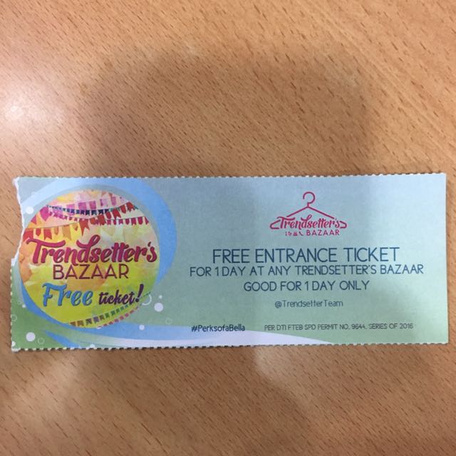Entrance Ticket at any Trendsetter's Bazaar, Tickets & Vouchers, Store ...