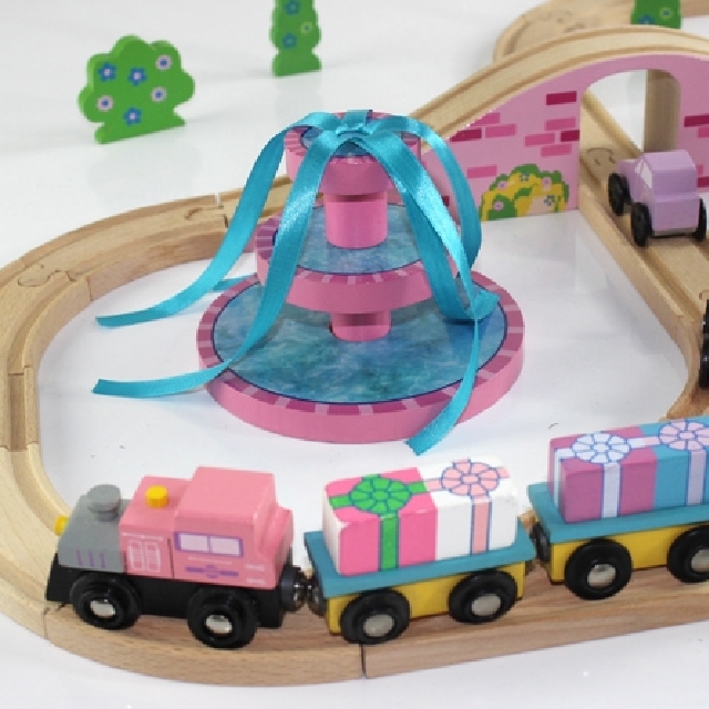 Pink Wooden Train Set, Babies & Kids, Baby Nursery & Kids Furniture ...