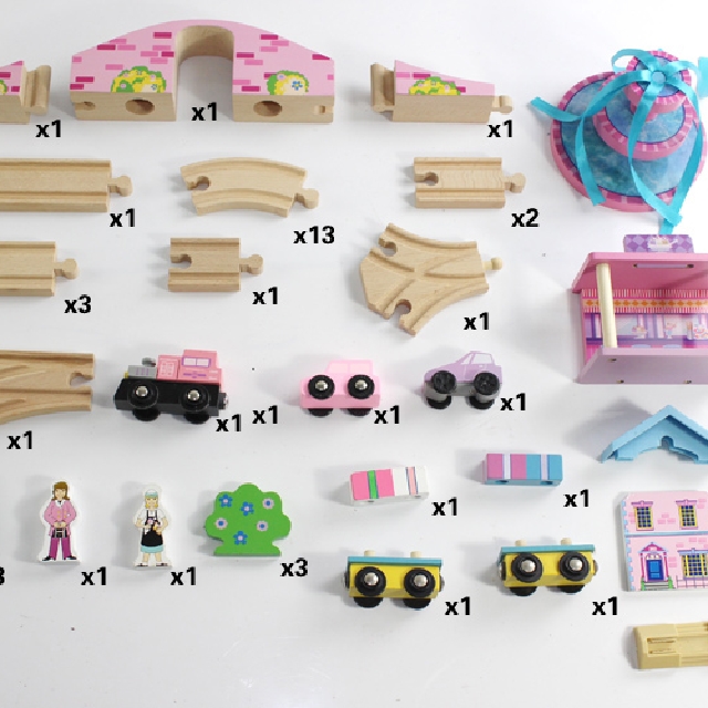 Pink Wooden Train Set, Babies & Kids, Baby Nursery & Kids Furniture ...