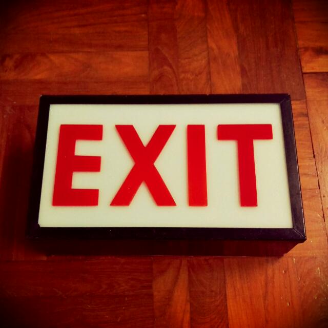 Vintage 1970s EXIT Sign, Furniture & Home Living, Home Decor, Clocks on ...