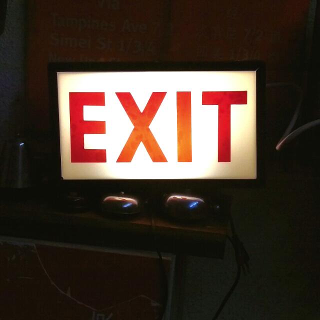 Vintage 1970s EXIT Sign, Furniture & Home Living, Home Decor, Clocks on ...