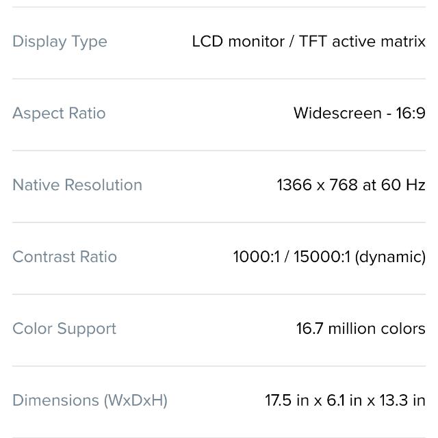 Dell Monitor IN1920C 18.5inch, Computers & Tech, Parts & Accessories ...