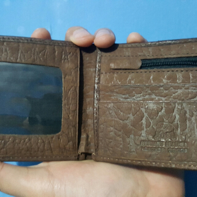 Elephant skin leather wallet from Cambodia (issue seen in pic), Men's ...