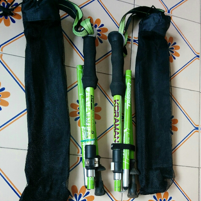 Koraman Foldable Walking Hiking Pole (2 sticks), Sports Equipment ...