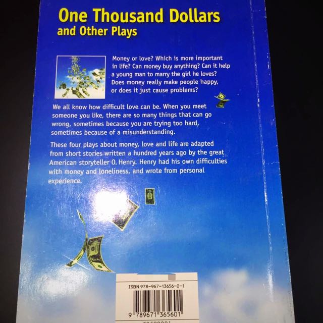 One Thousand Dollars and Other Plays Form 2 English Literature ...