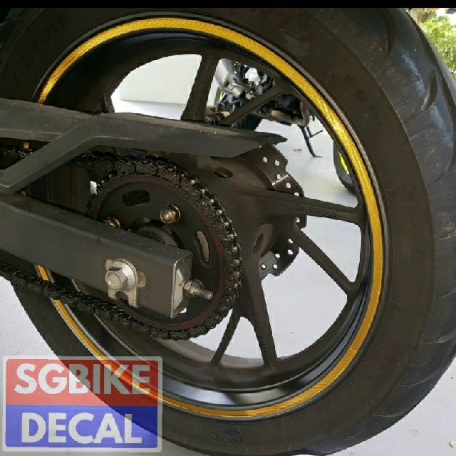 Super Rare Gold Rim Decal, Motorcycles, Motorcycle Accessories on Carousell