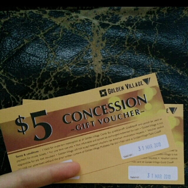 Golden Village Movie Gift Voucher and Concession Gift Voucher, Tickets ...
