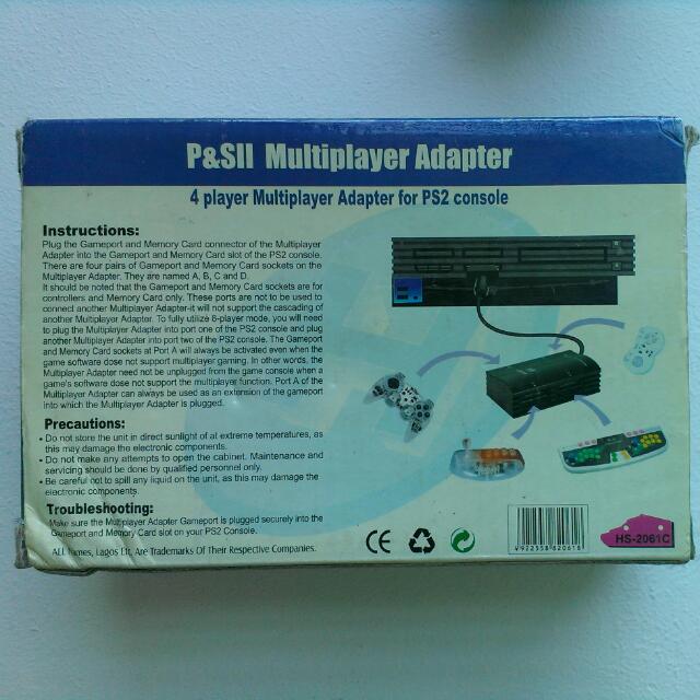 PS2 Multitap And 3 Controllers PlayStation Multiplayer Adapter, Video ...