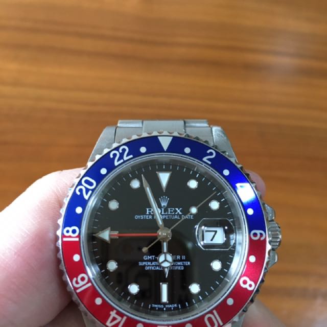 Very rare Rolex GMT Master II 16710B stick/error dial 3186 Parachrom ...
