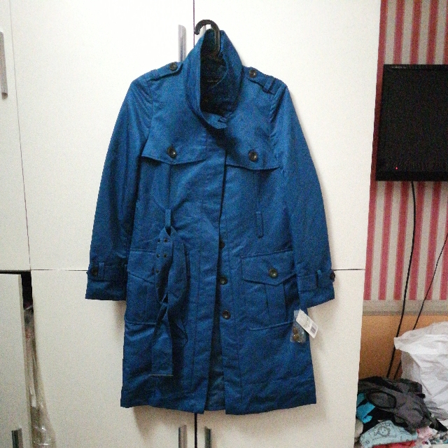 Mango Blue green Trenchcoat, Women's Fashion, Coats, Jackets and ...