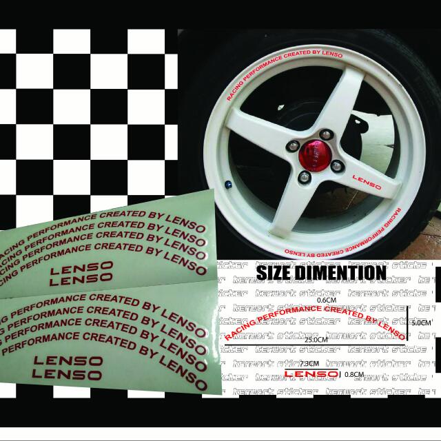 sticker rim lenso(replacement), Auto Accessories on Carousell