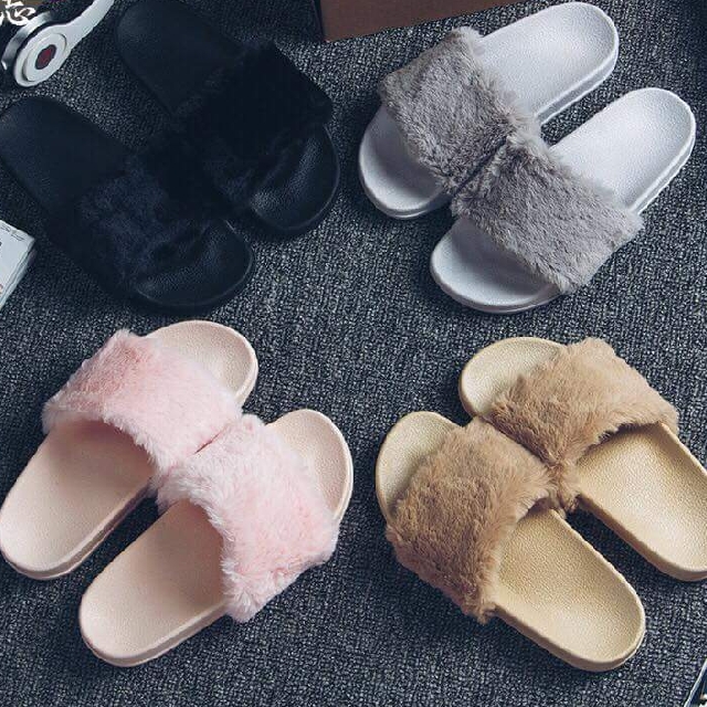 Fenty Inspired Furry Sandals [PO], Women's Fashion, Footwear, Sandals ...