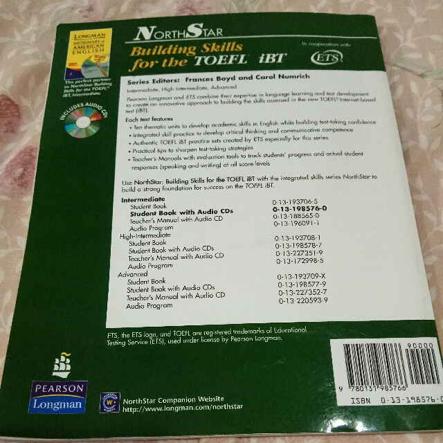 NORTHSTAR BUILDING SKILLS TOEFL IBT INTERMEDIATE STUDENT'S BOOK WITH CD, Buku & Alat Tulis, Buku ...