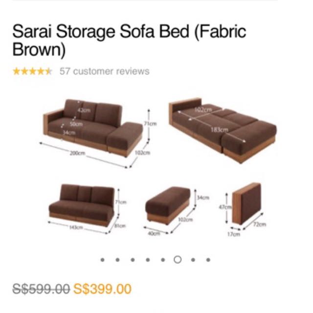 FortyTwo Sarai Storage Sofa Bed, Furniture & Home Living, Furniture, Sofas on Carousell