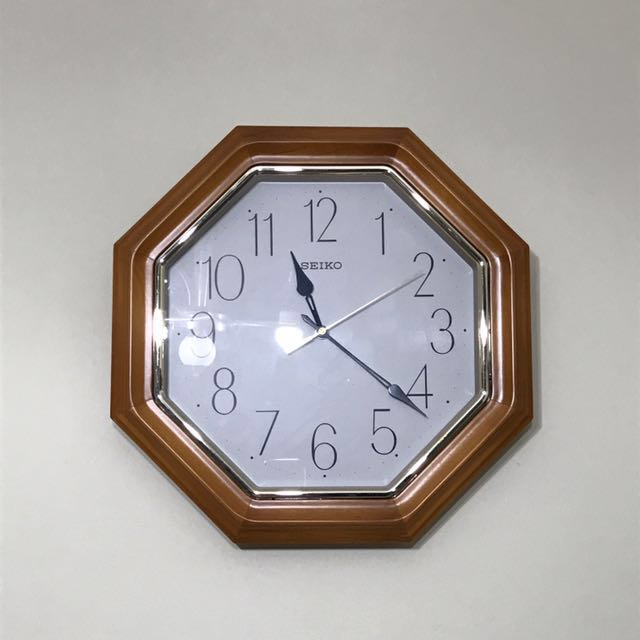 Seiko Octagon Wall Clock, Furniture & Home Living, Home Decor, Wall ...