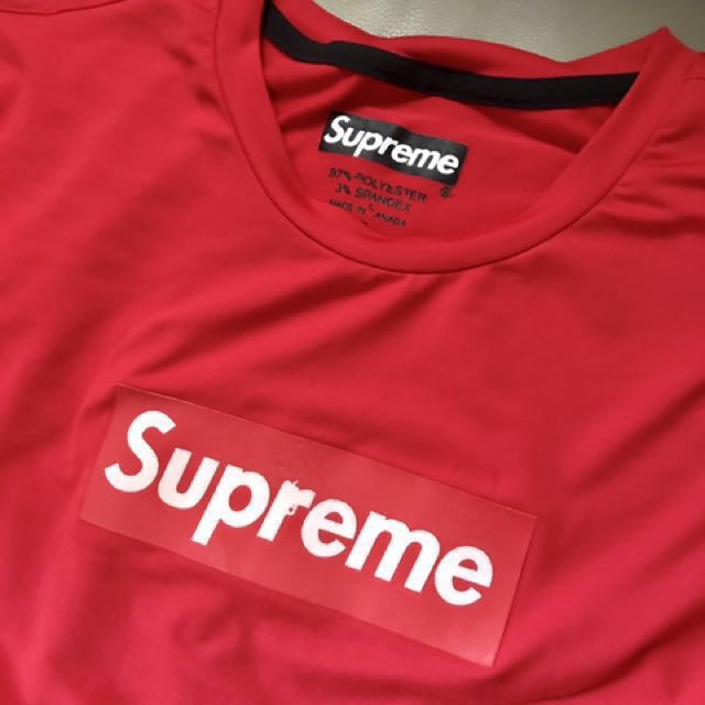 Supreme Red box logo (Gun), Luxury, Apparel on Carousell
