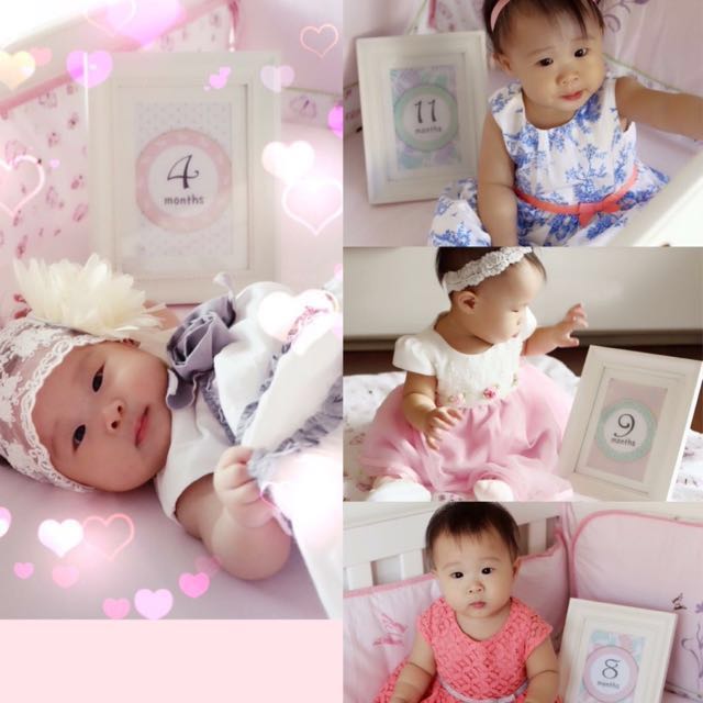 Baby Milestone Card Floral Designs (1st to 12th Months), Babies & Kids, Babies & Kids Fashion on ...