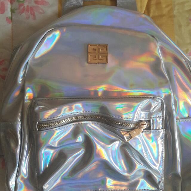 Holographic Backpack Mini, Women's Fashion, Bags & Wallets, Backpacks ...