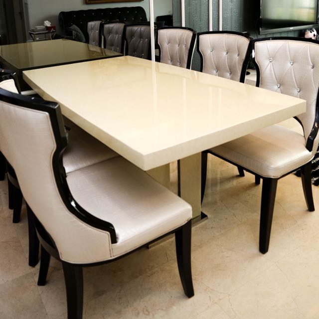 Full Marble Dining Table, Furniture & Home Living, Furniture, Tables ...