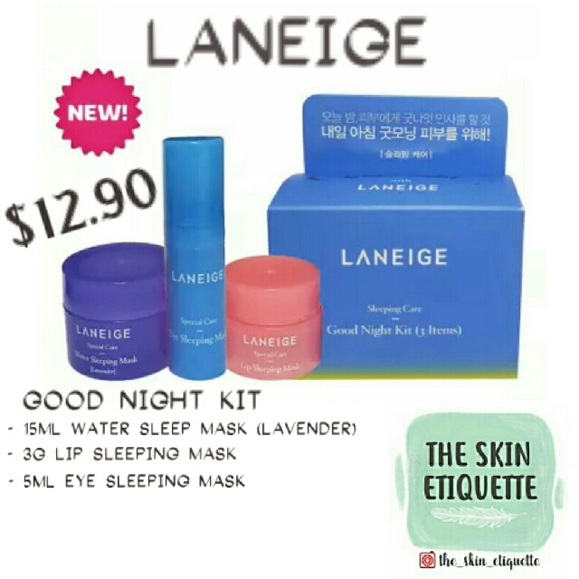 [In-stock][LANEIGE] Good Night Kit (3 Items) / Sleeping Care / Water ...