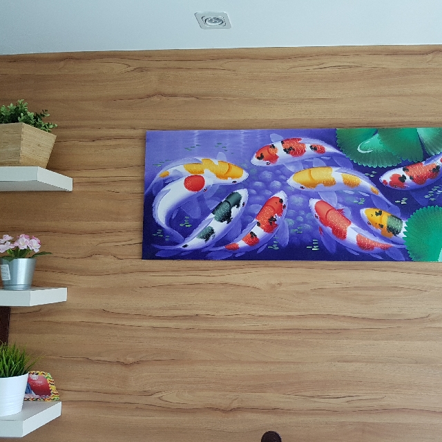 Koi fish painting + frame, Hobbies & Toys, Stationery & Craft, Art ...