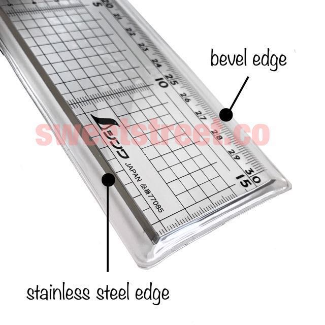 SHINWA Stainless Steel Cutting Edge Acrylic Ruler 300mm (MADE IN JAPAN ...