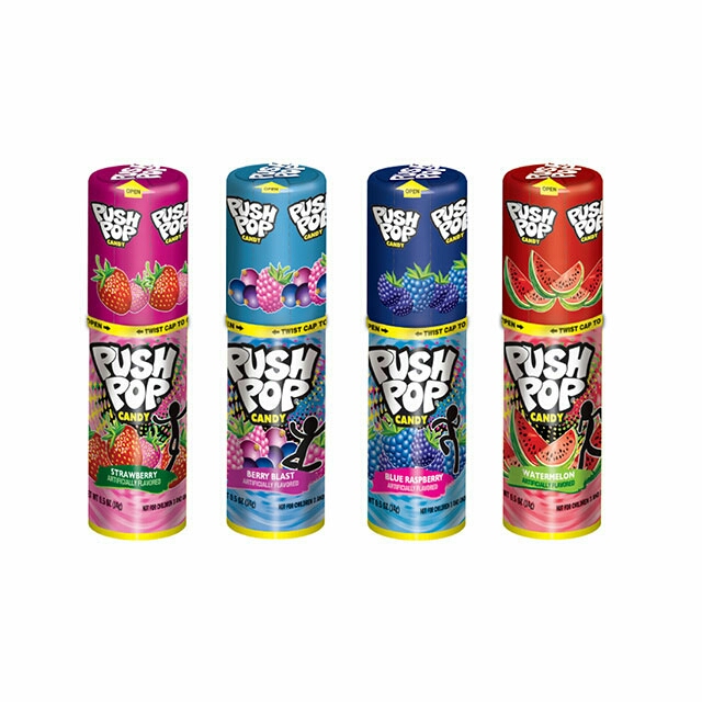 Triple Power Topps Push Pop Candy Twisted Fruit Flavour Lollipop (14g ...