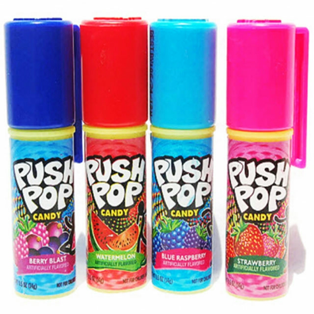 Triple Power Topps Push Pop Candy Twisted Fruit Flavour Lollipop (14g ...