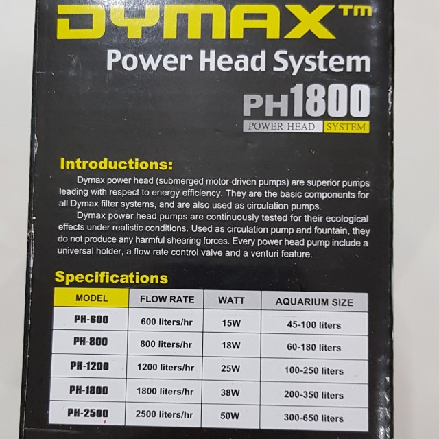*ITEM@$20 MUST GO*... DYMAX Power Head System PH1800, Pet Supplies ...