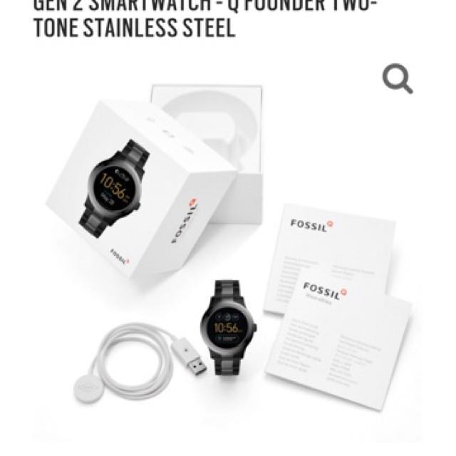FOSSIL GEN 2 SMARTWATCH - Q FOUNDER TWO-TONE STAINLESS STEEL, Luxury ...