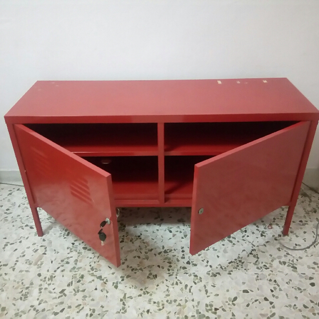 Ikea Red Steel Cabinet, Furniture & Home Living, Furniture, Shelves ...