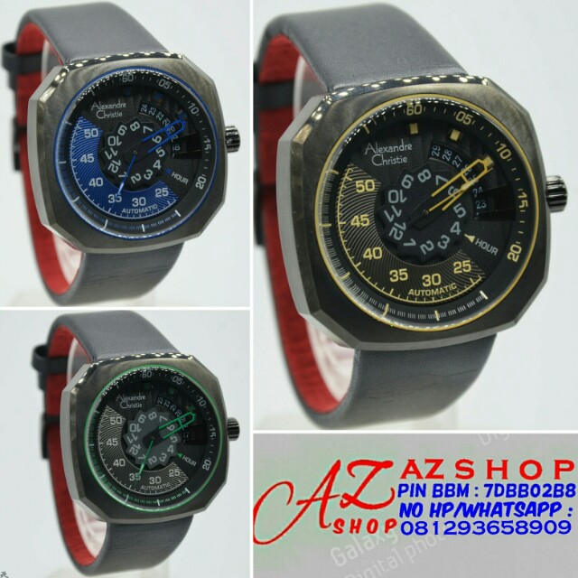 Jam Tangan Pria Alexandre Christie AC 3032MB Automatice Leather Kulit ...