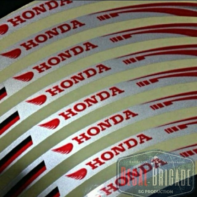 Reflective Honda Rim Decal, Motorcycles, Motorcycle Accessories on ...