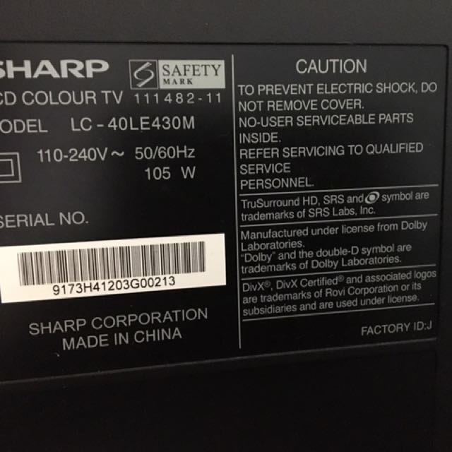 Sharp Aquos 40 inch LCD TV, TV & Home Appliances, TV & Entertainment, TV on Carousell