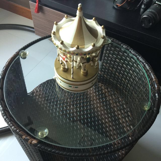 Brown Coffee Table With Removable Glass Top, Furniture & Home Living ...