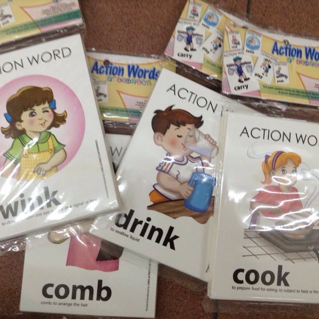 Flash Cards- Action Words, Babies & Kids, Infant Playtime on Carousell