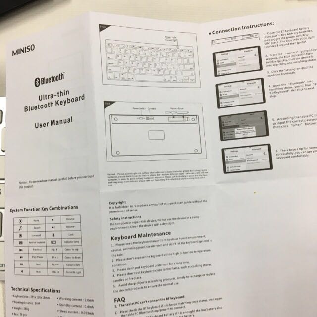 Miniso Bluetooth Keyboard Computers And Tech Parts And Accessories Computer Keyboard On Carousell